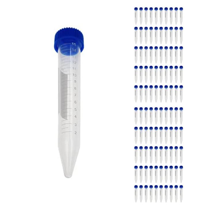 [100 Pcs] Centrifuge Tubes 15mL with Screw Caps, Graduated and RNase ...