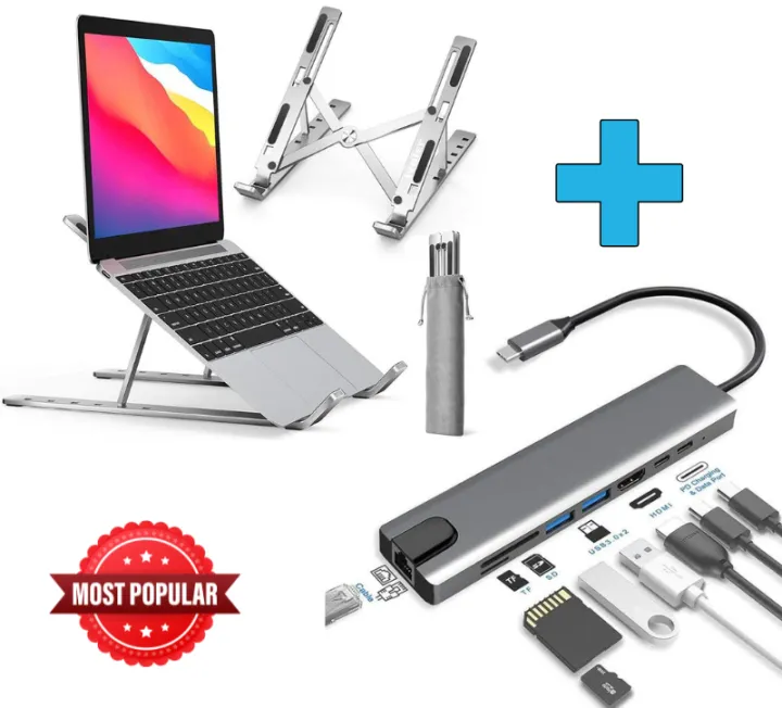 Exclusive Laptop Accessories Combo – Aluminum Adjustable Laptop Stand ...