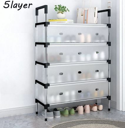 4/5/6/7 Layer Shoe Rack Stainless Steel Stackable Shoe Rack Organizer ...