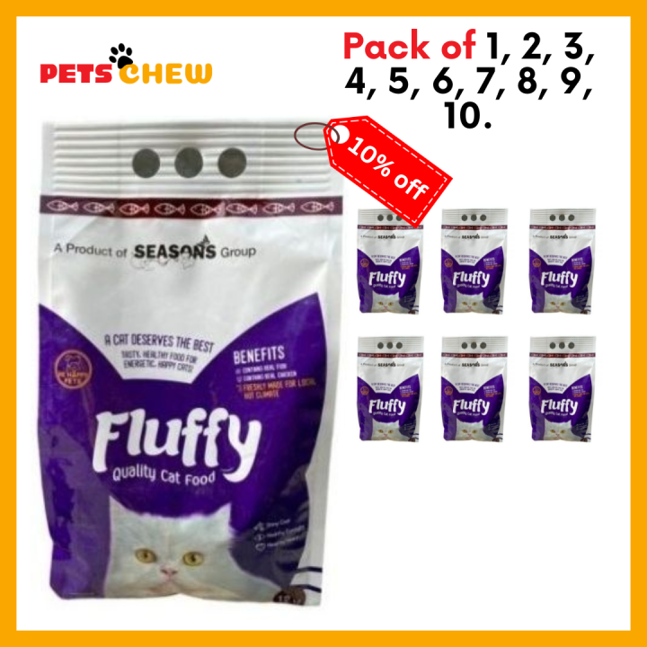 Fluffy Cat Food 1.2Kg | Pack of 1, 2, 3, 4, 5, 6, 7, 8, 9, 10 | Dry Cat ...