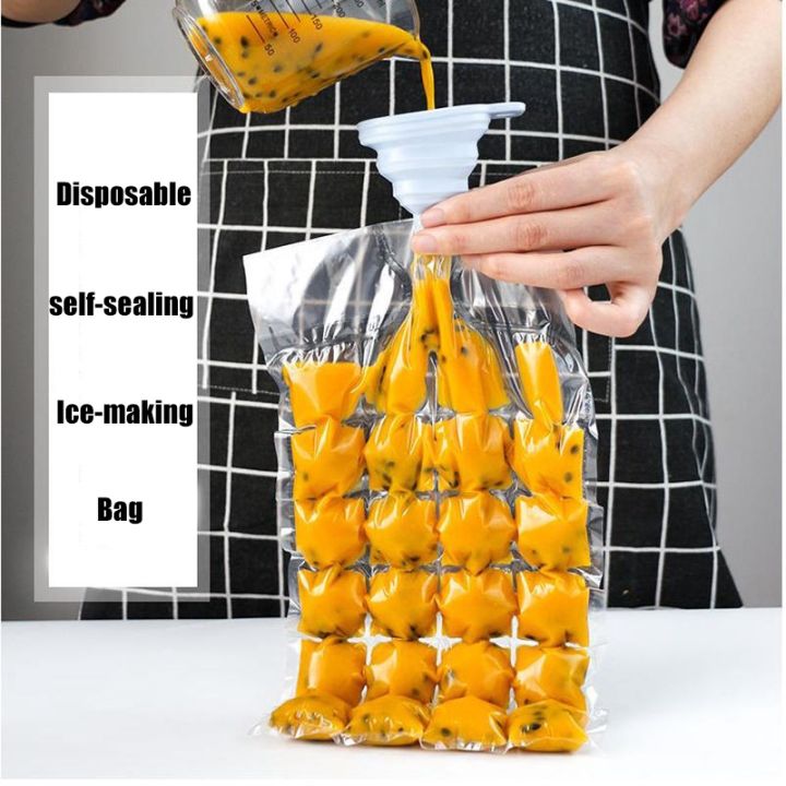 10pcs/Pack Disposable Self-sealing Ice-making Bags TrayDIY Ice Cube ...