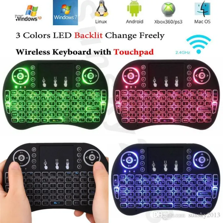 3 colors backlit change freely wireless keyboard with touchpad | Daraz.pk