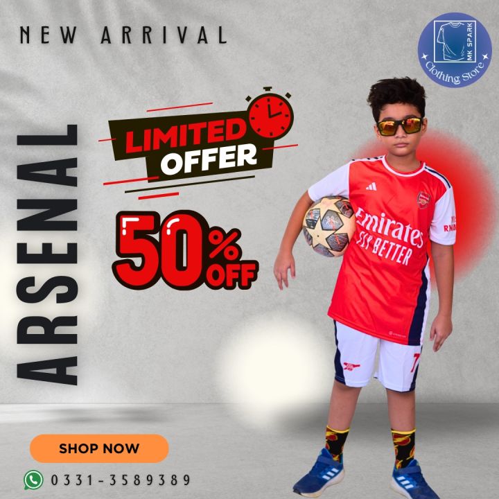SAKA Arsenal New Home Kids Kit 2024-25 | Daraz.pk