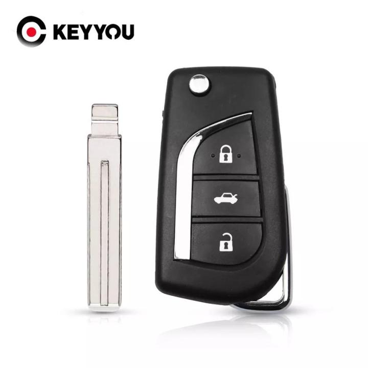 Toyota Corrolla Altis & Hilux 3 buttons Remote Flip Key Replacement ...