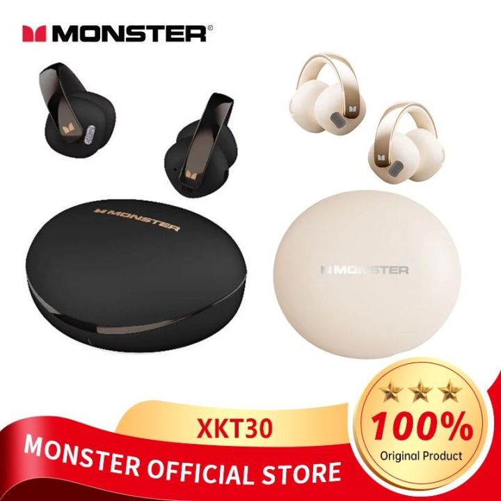 Monster XKT30 Wireless Bluetooth V5.4 Headset Ear Clip Dual Mode ...