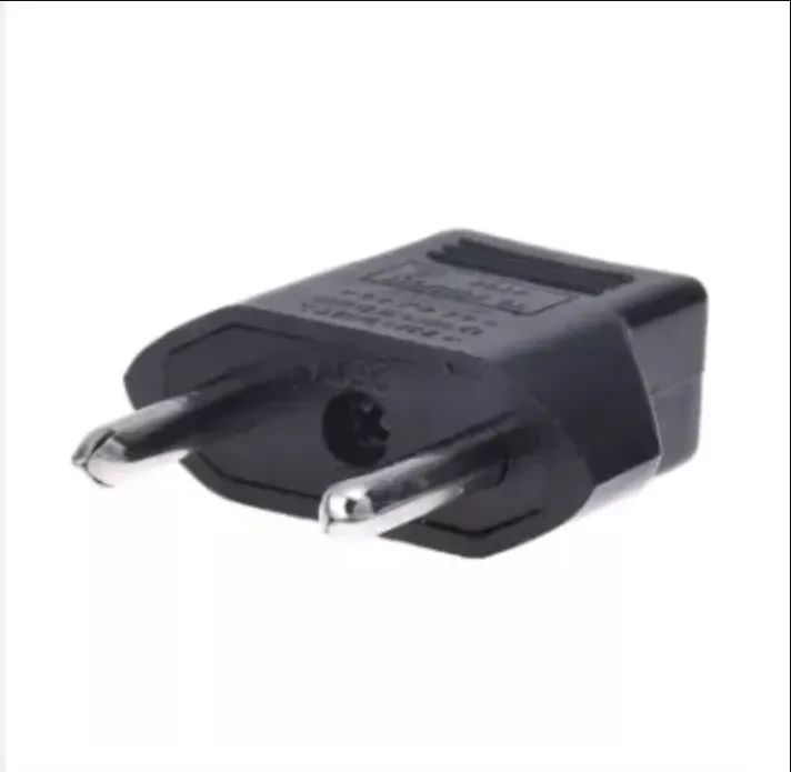 European Adapter Plug US 2 Flat Pin To EU 2 Round Pin Plug Socket - 2 ...