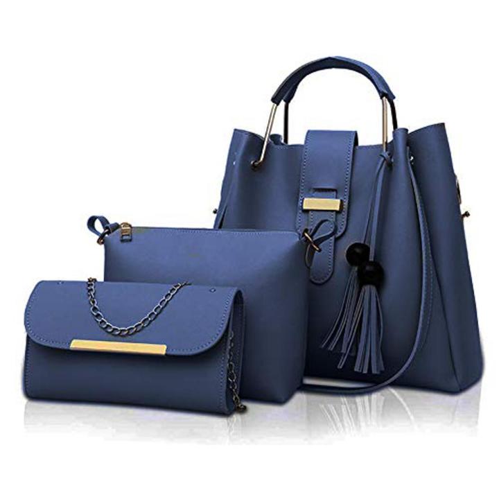 3 Pcs Ladies Leather Handbags Set hand bag for girls bags for girls ...