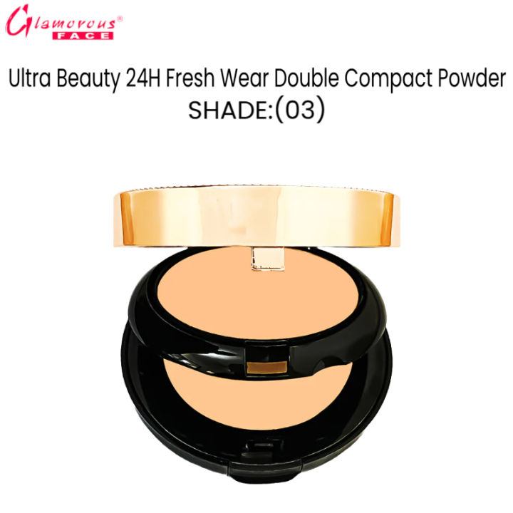 Glamorous Face Ultra Beauty 24H Fresh Wear Double Compact Powder (Shade ...