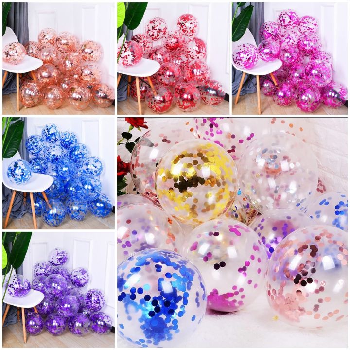 20 Pcs Transparent Confetti Balloons 12inch in All Colors for Bridal ...