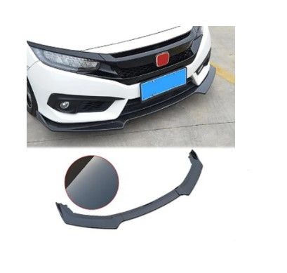 Honda Civic X Front Bumper Lip Splitter 3 Pcs Set Glossy Piano Black ...