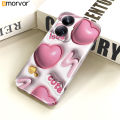 AMORVOR for Realme 10 Pro Plus 5G Back Cover Love Heart Hard Phone Case Camera Protection Mobile ...
