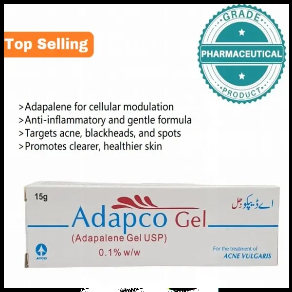 ADAPCO GEL (Adapalene Gel USP) 15g – Advanced Acne Treatment & Skin ...