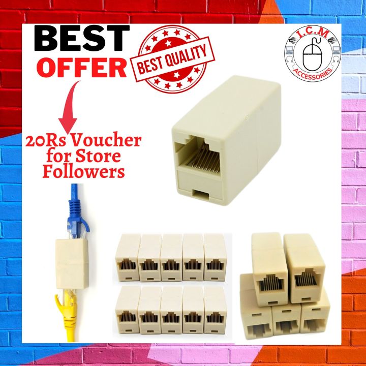 RJ45 Coupler LAN Cable Extender Joiner Connector Ethernet Cable Jointer ...