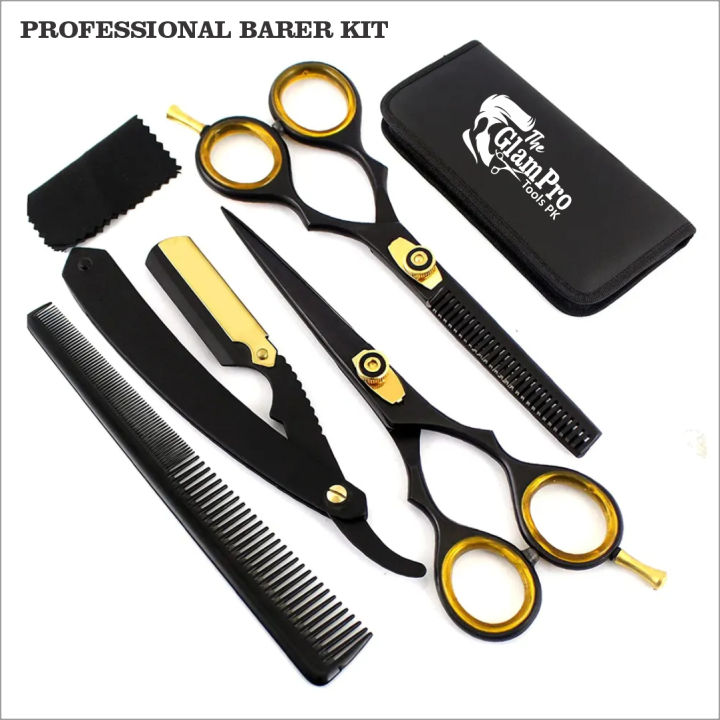 GlamPro Tools Pk - Hairdressing Barber Kit Scissors Shaver Comb ...