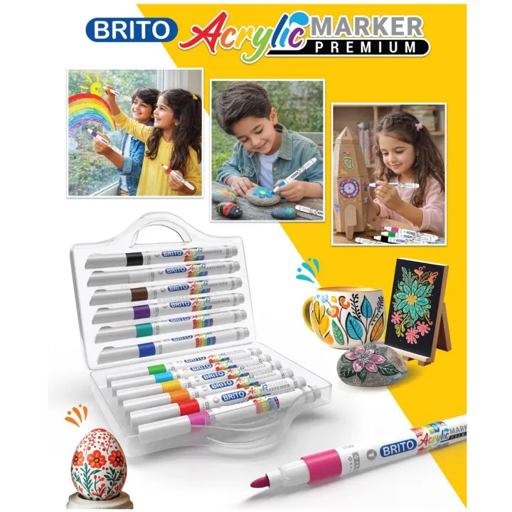 Mercury Acrylic Markers (12 Pcs/pack) Multipurpose Markers - Acrylic ...