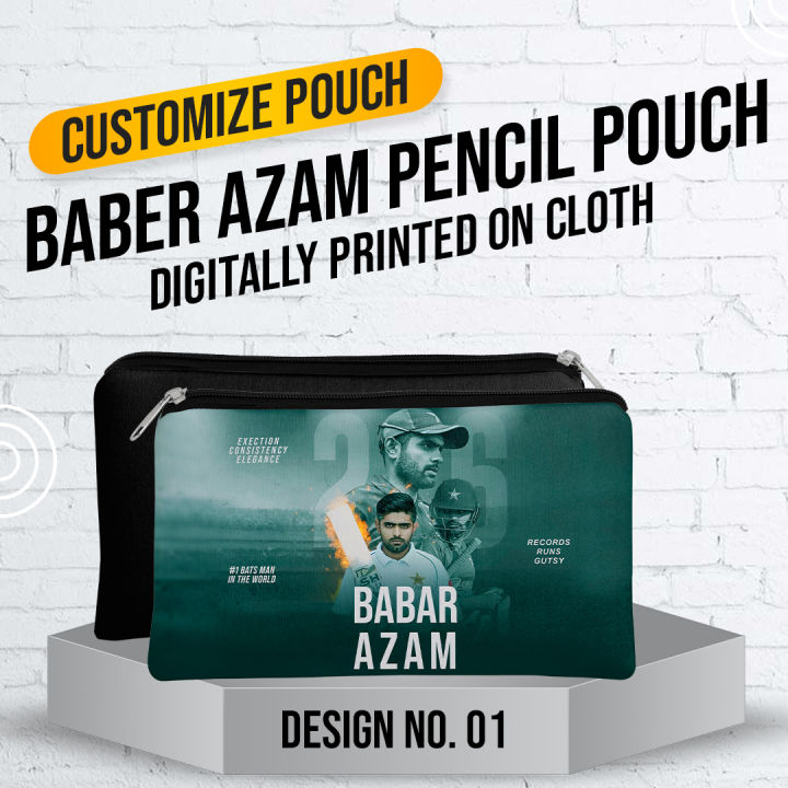 Babar Azam Pencil Pouch (Digitally printed on Cloth) | Daraz.pk