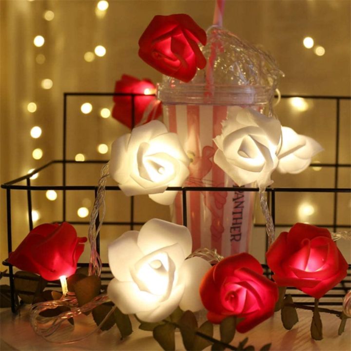 Red - White Flowers LED Fairy Light For Room - Home Decoration And ...
