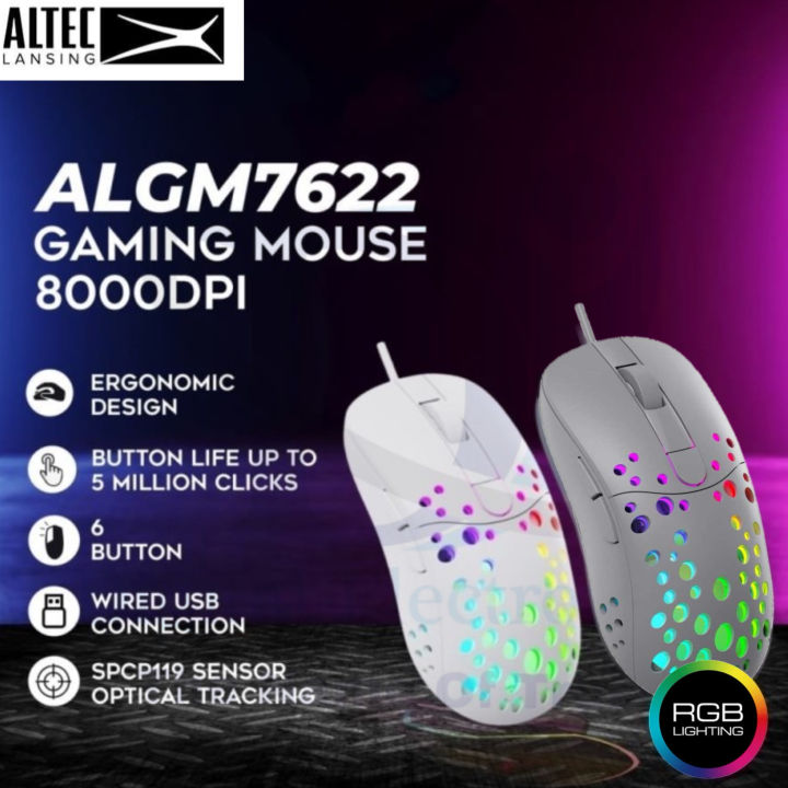 ALTEC LANSING ALGM7622 Gaming Mouse With RGB Backlit 8000dpi 6 Buttons ...