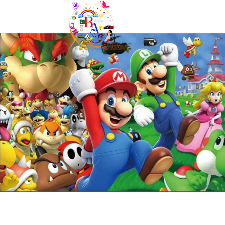 Mario Fancy Backdrop Mario Theme Fancy Panaflex Mario Birthday Party ...