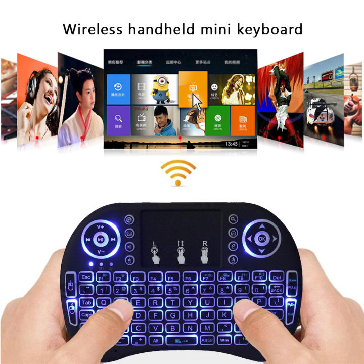 Mini Touch Pad RF 500 Wireless with 3 Colour Backlight Keyboard Mouse ...
