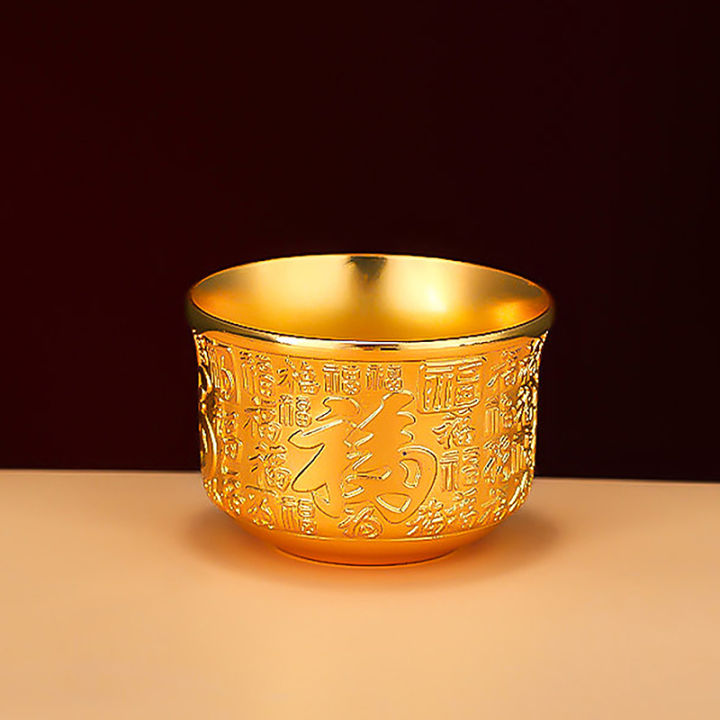 NEW Brass Serving Bowl Cup Chinese Ritual Buddhist Offering Water Bowl ...