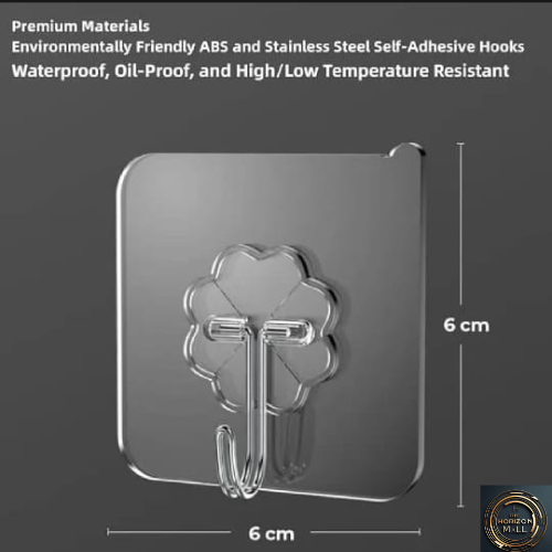 High Quality Transparent Hooks - Pack of 5 | Durable, Reusable, Self ...