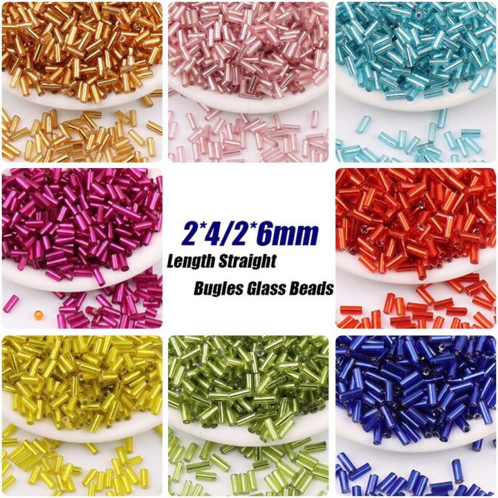 5g 2*4mm 2*6mm Length Straight Tube Bugles Glass Beads Loose Spacer ...