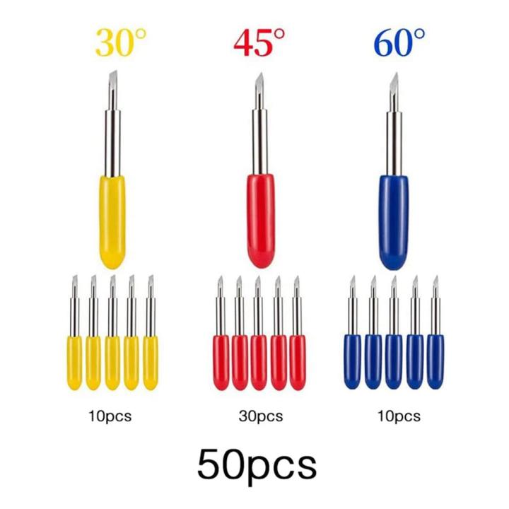 ZOROOM 30/45/60 Degree Vinyl Cutter Blades, 50Pcs Tungsten Steel ...