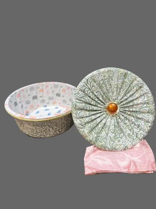 FANCY HOTPOT Plastic Roti Box - Circle, Cloth and foam -Multicolor ...