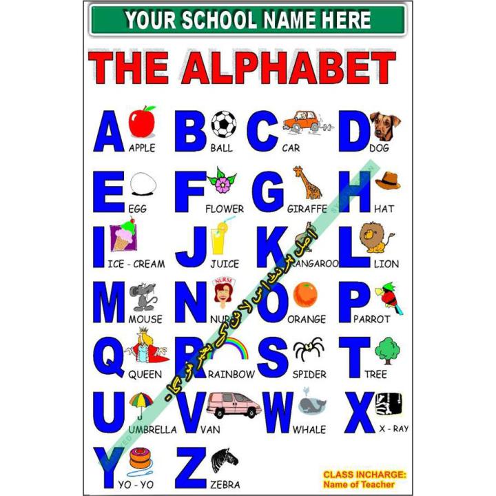 English No.6304 - Alphabets With Pictures V ABC - Chart Graphics Flex ...
