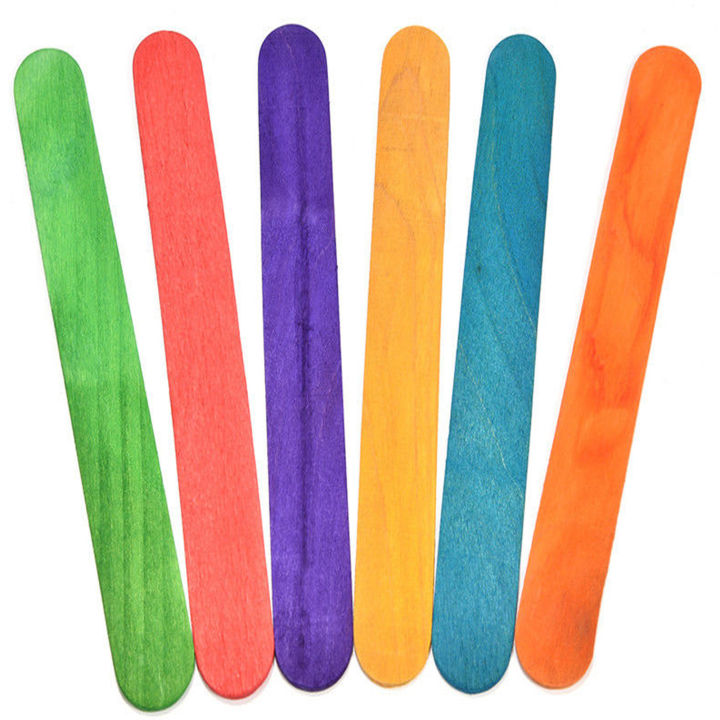 Multi Colorful Wooden Craft Sticks 3 Pack \ Ice Cream Sticks Multi ...