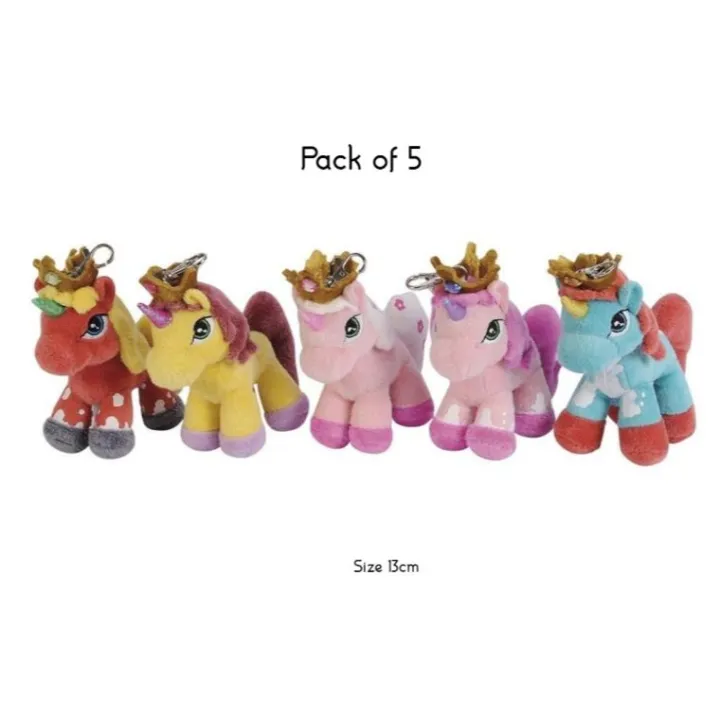 Pack of 5 Mini Unicorn Pony Plush Toys | Cute Soft Stuffed Animals for ...
