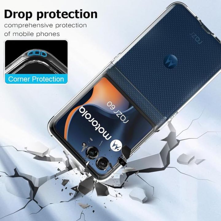 Motorola Razr 60 / Razr 2025 Crystal Clear Hard + Soft Bumper Full Body ...