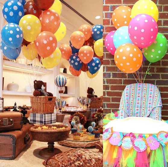 80pcs 12 inch Orange Polka Dot Balloons 12 Inch Latex Helium Round ...