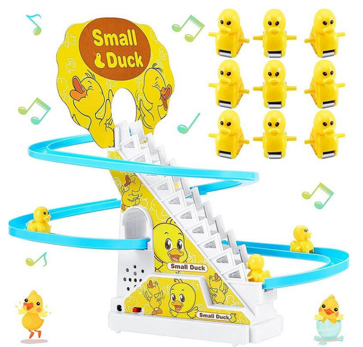 Small Duck Climbing Stairs Toy, Playful Roller Coaster Toy With LED ...