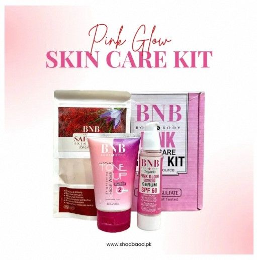 Pink Glow Kit Tone Up Facial Wash + Saffron Face Mask + Pink Glow SPF60 ...