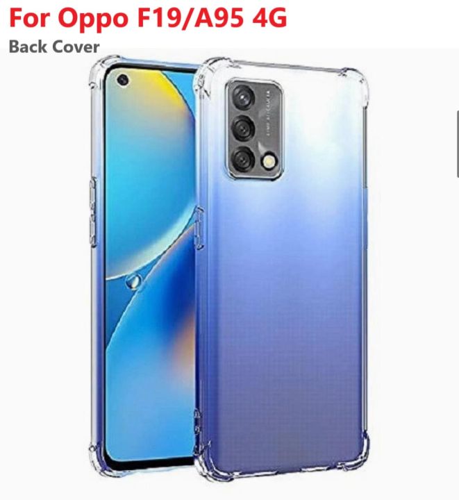 Oppo F19/A95 4G Back Cover Bumper Transparent Soft Clear Silicon Jelly ...