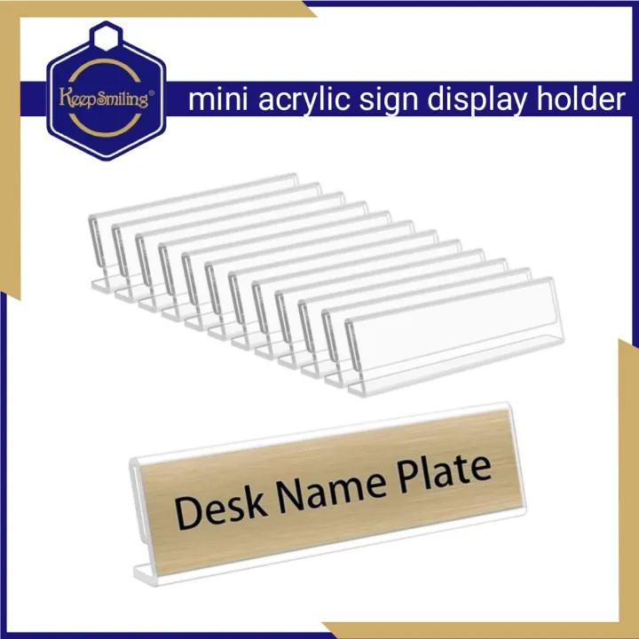 Keep Smiling mini acrylic sign display holder price name card tag label ...
