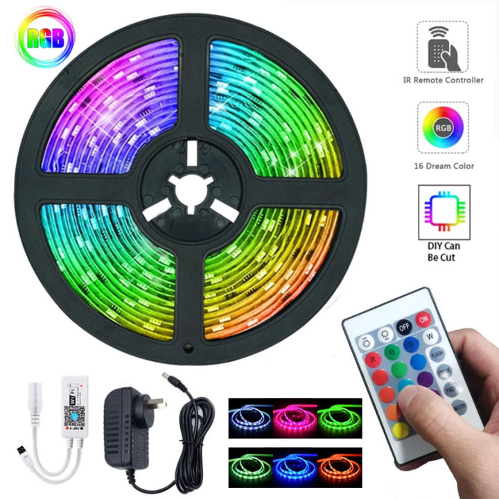 Colorful LED Glow Light Strip with Remote Controller - Multicolor - 5 ...