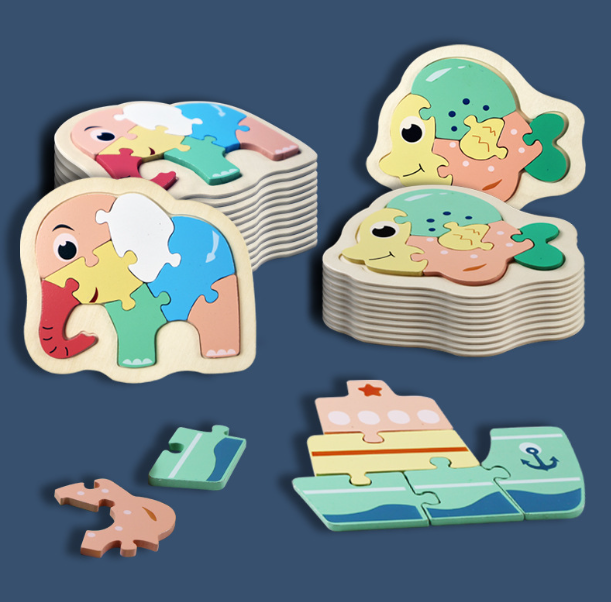 Large Sized Animal Themed 3D Wooden Children Jigsaw Puzzle Early ...