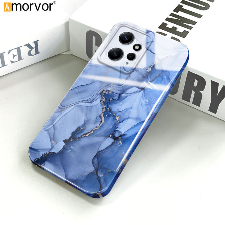 AMORVOR for Redmi Note 12 4G Back Cover Luxury Marble Hard Phone Case ...