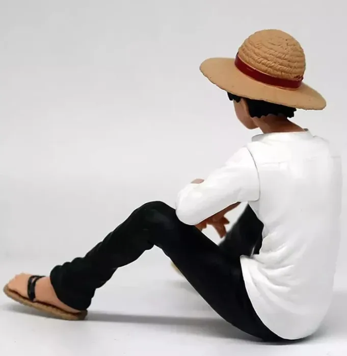 Anime One Piece Monkey D.Luffy Straw Hat Sitting Posture Pvc Model ...