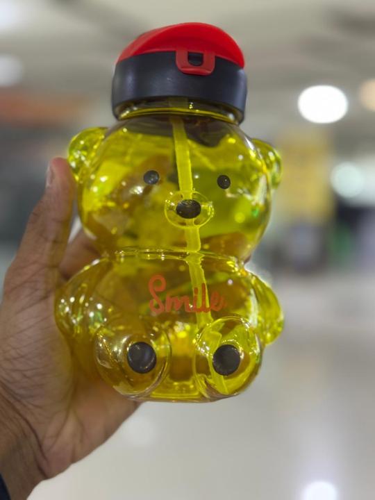 🍼 750ml Kids Water Bottle with Lid & Straw – Cute Cartoon Teddy Design ...