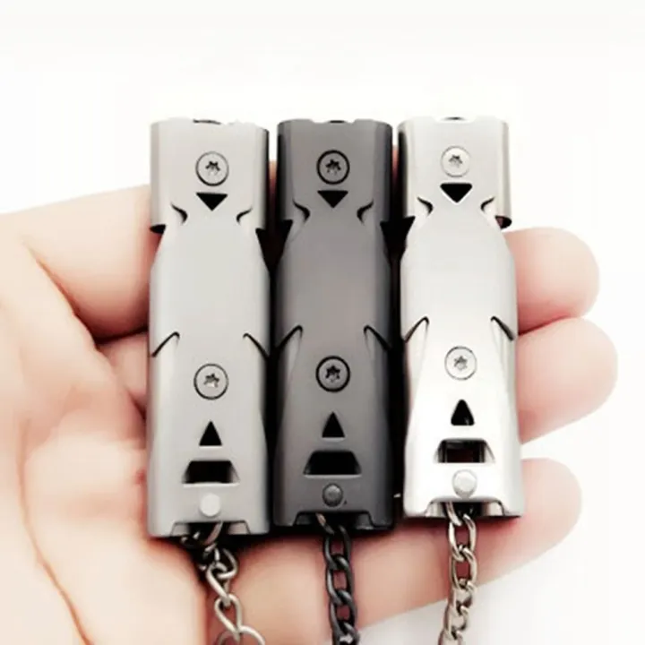 New Titanium/Stainless Steel High Decibel Whistle Portable 6 Colors ...