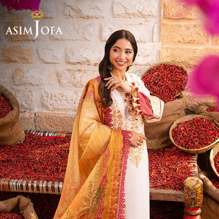 Asim Jofa 3 Piece Unstitched Fabric for Women Aira Summer Prints AJAR ...
