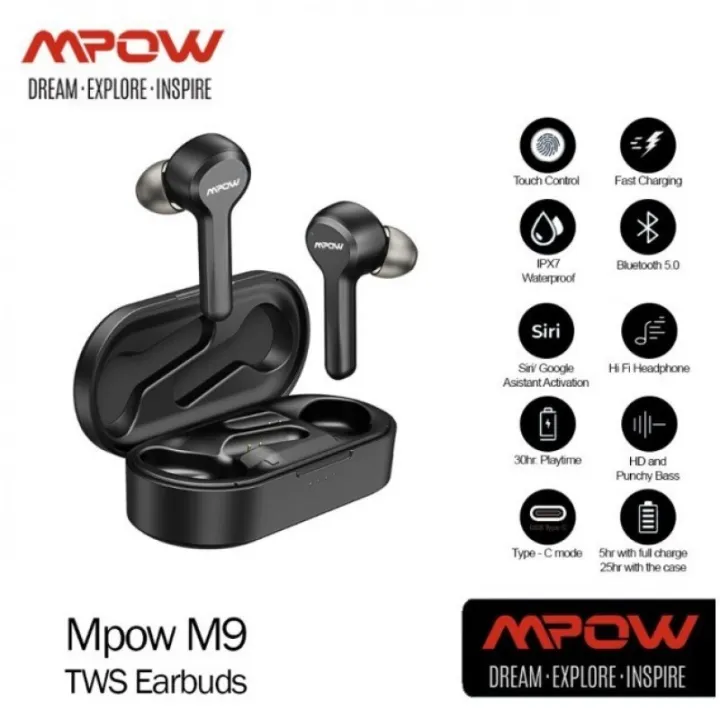 Mpow M9 Wireless Earbuds with 4 Mics Noise Cancellation | Daraz.pk