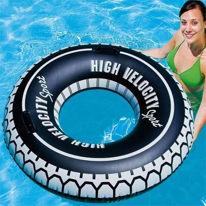 90 Cool Black Wheel Tire Swimming Ring Adult Inflatable Pool Float Tube ...