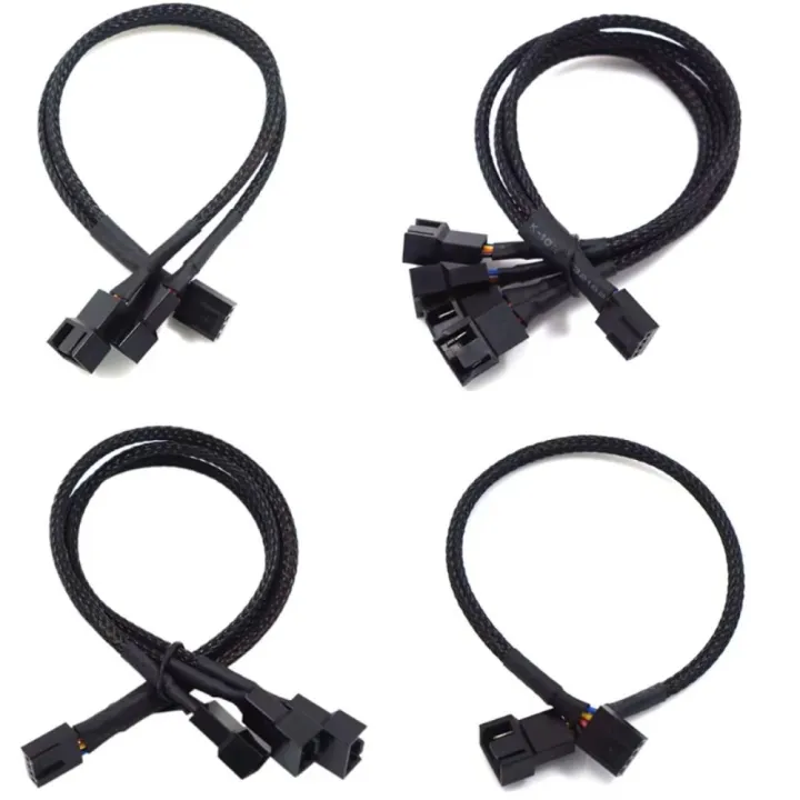 Fan 4P Adapter Cable Male To Female 4 Pin Pwm Fan Cable Connector Black ...