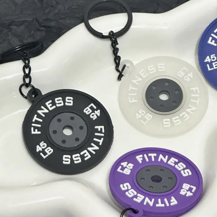 Car Key Ornament Mini Barbell Plates Key Chain Dumbbell Simulation ...