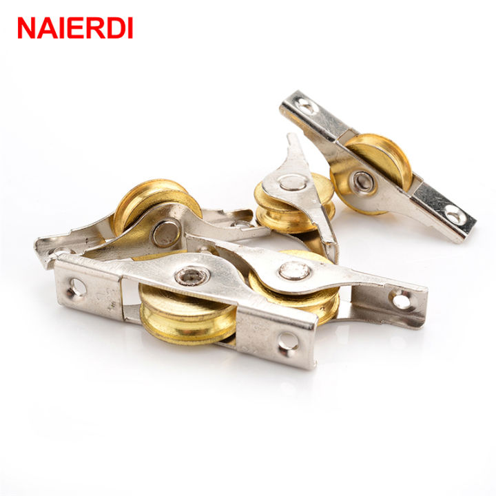 Sell like hot cakes 4PCS NAIERDI Sliding Door Roller Cabinet Copper ...